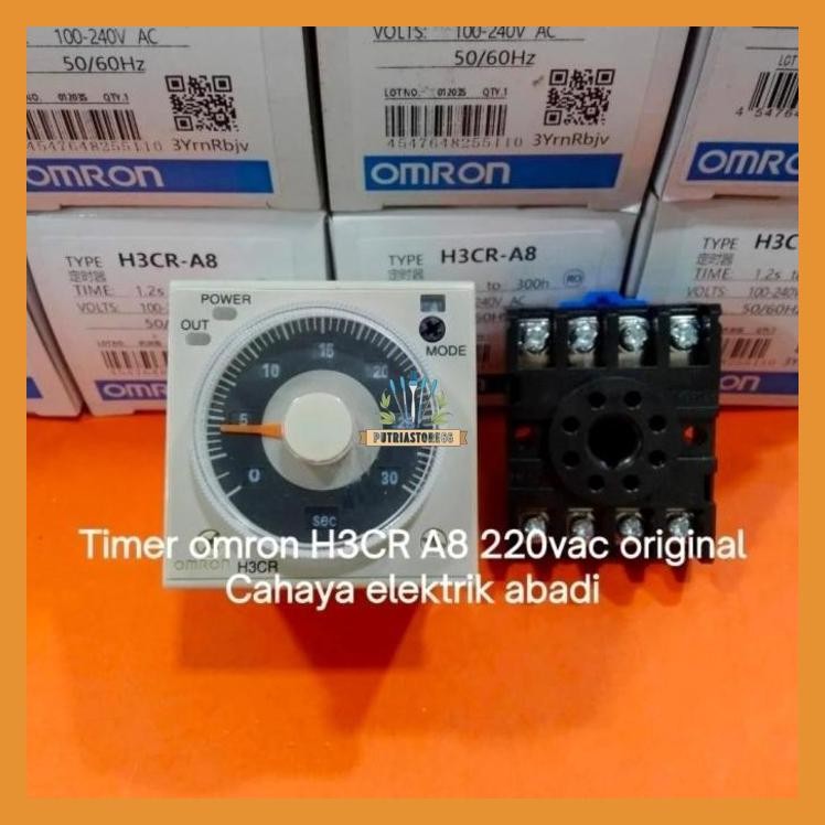 Jual TIMER OMRON H3CR-A8/H3CR A8 ORIGINAL PRODUK 220VAC HARGA SUDAH TERMASUK SOCKET | Shopee ...