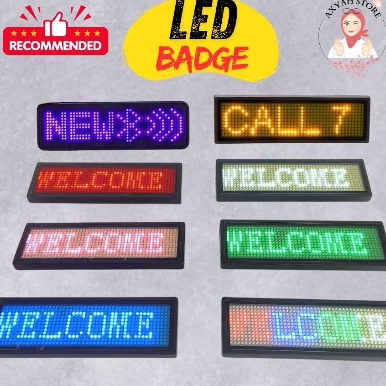 Jual redi Name Tag LED / LED BADGE Running Text mini /Tulisan Berjalan ...