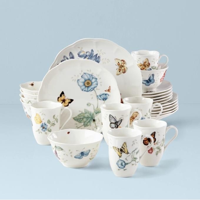 Jual Lenox Butterfly Meadow 24-piece Dinnerware Set Dining Dinner Plate ...