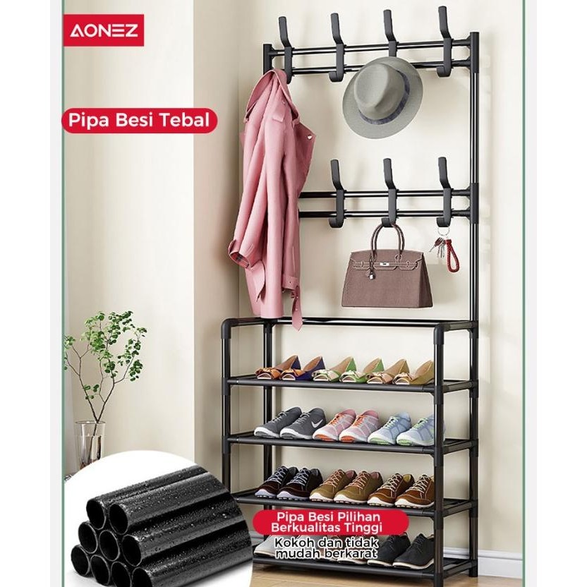 Jual Aonez Rak Gantungan Baju Multifngsi Rak Sepatu Stand Hanger Topi ...