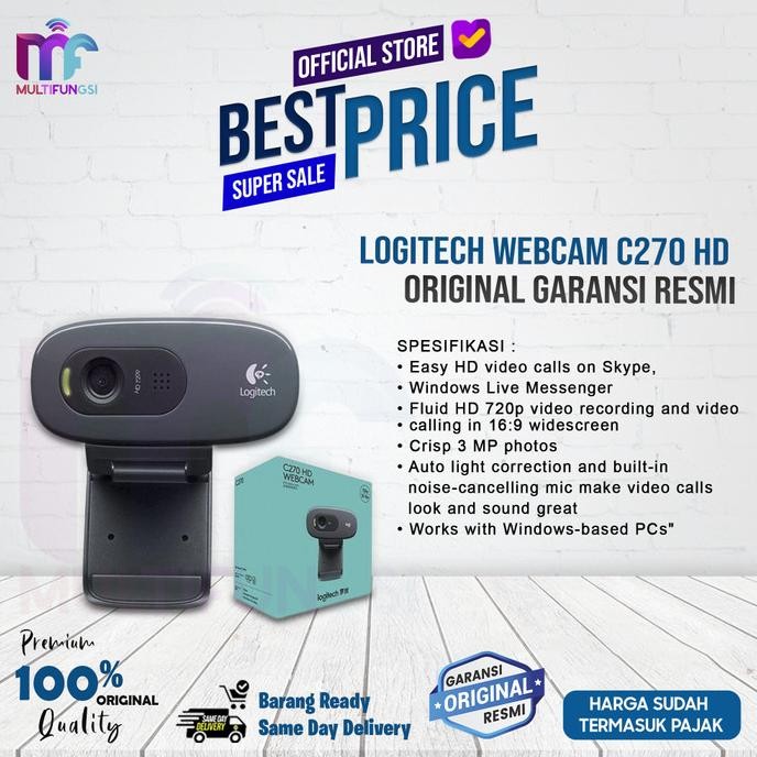 Jual Logitech Webcam C270 Hd Original Garansi Resmi | Shopee Indonesia