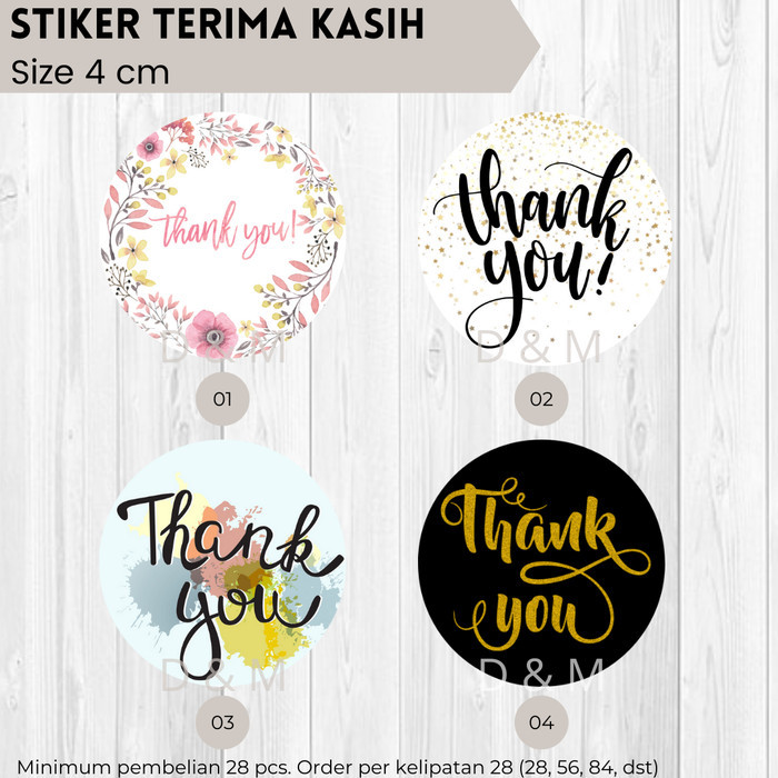 Jual Stiker Terima Kasih Thank You Sticker Label Thank You Bento ...