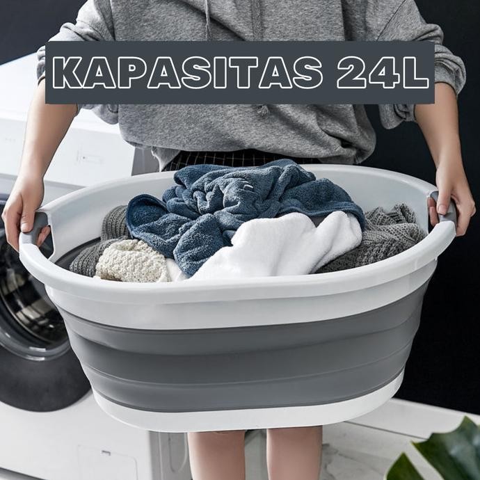 Jual Baskom Ember Lipat Laundry Kotak Besar Portable Serbaguna | Shopee ...
