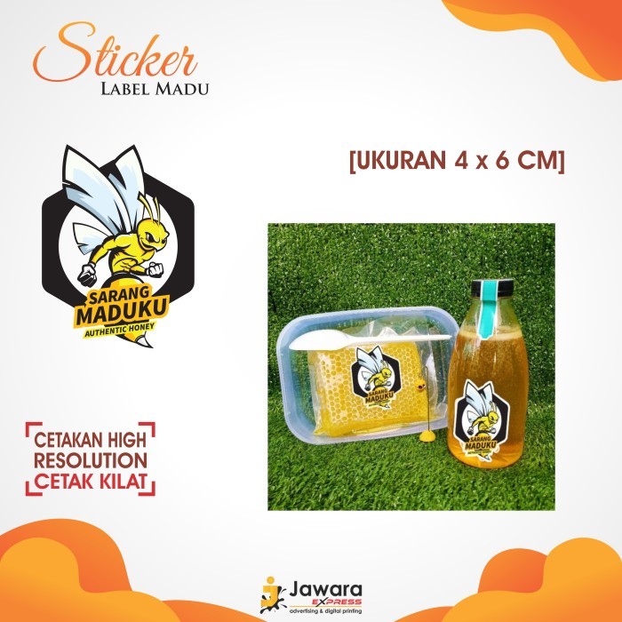 Jual CETAK +CUTTING CUSTOM STICKER LABEL MADU 6X 4 CM MURAH MALANG ...