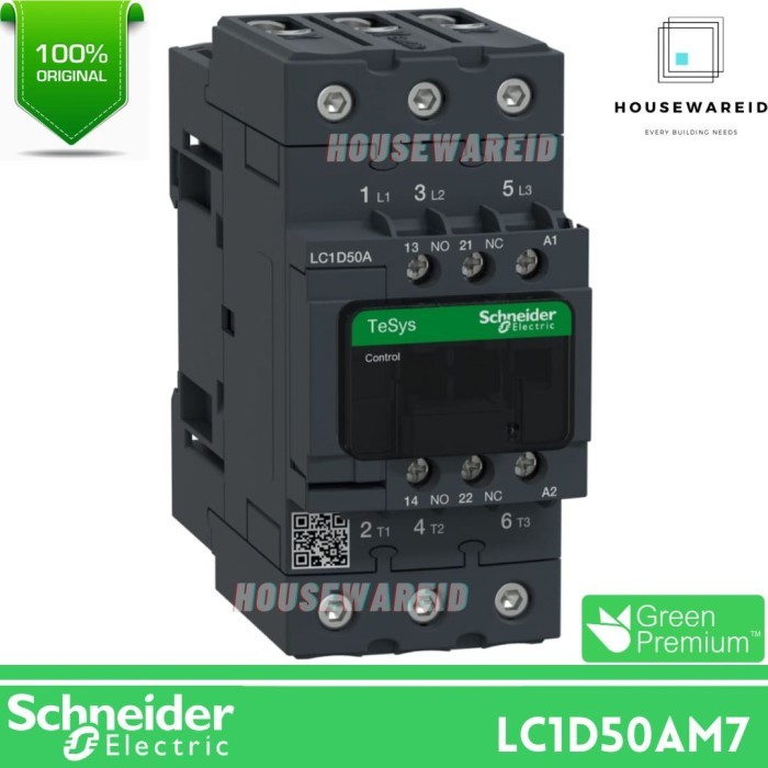 Jual PROMO! KONTAKTOR 3P 50A SCHNEIDER LC1D50AM7 220V CONTACTOR 3 PHASE ...