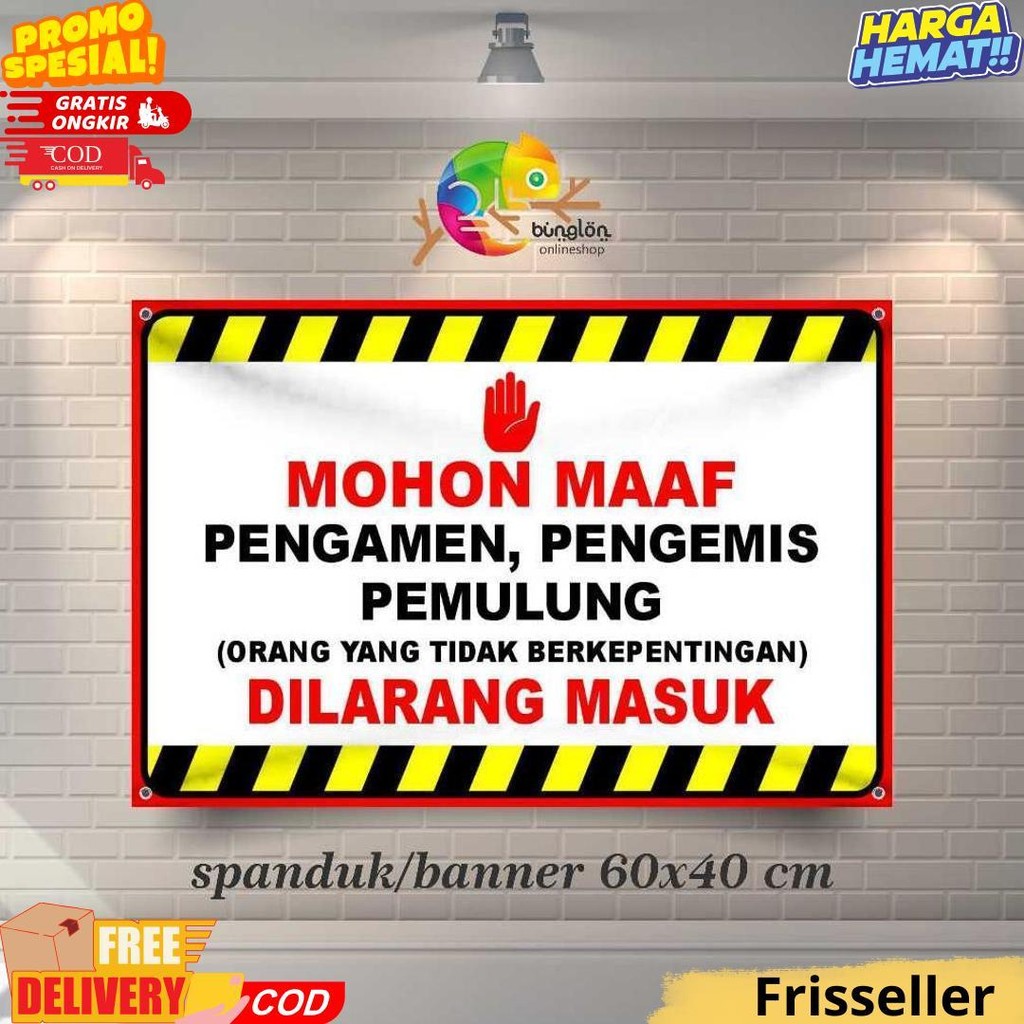 Jual Spanduk Banner Awas Viral Area Ini Terpasang Cctv Dan Alarm 24 Jam ...