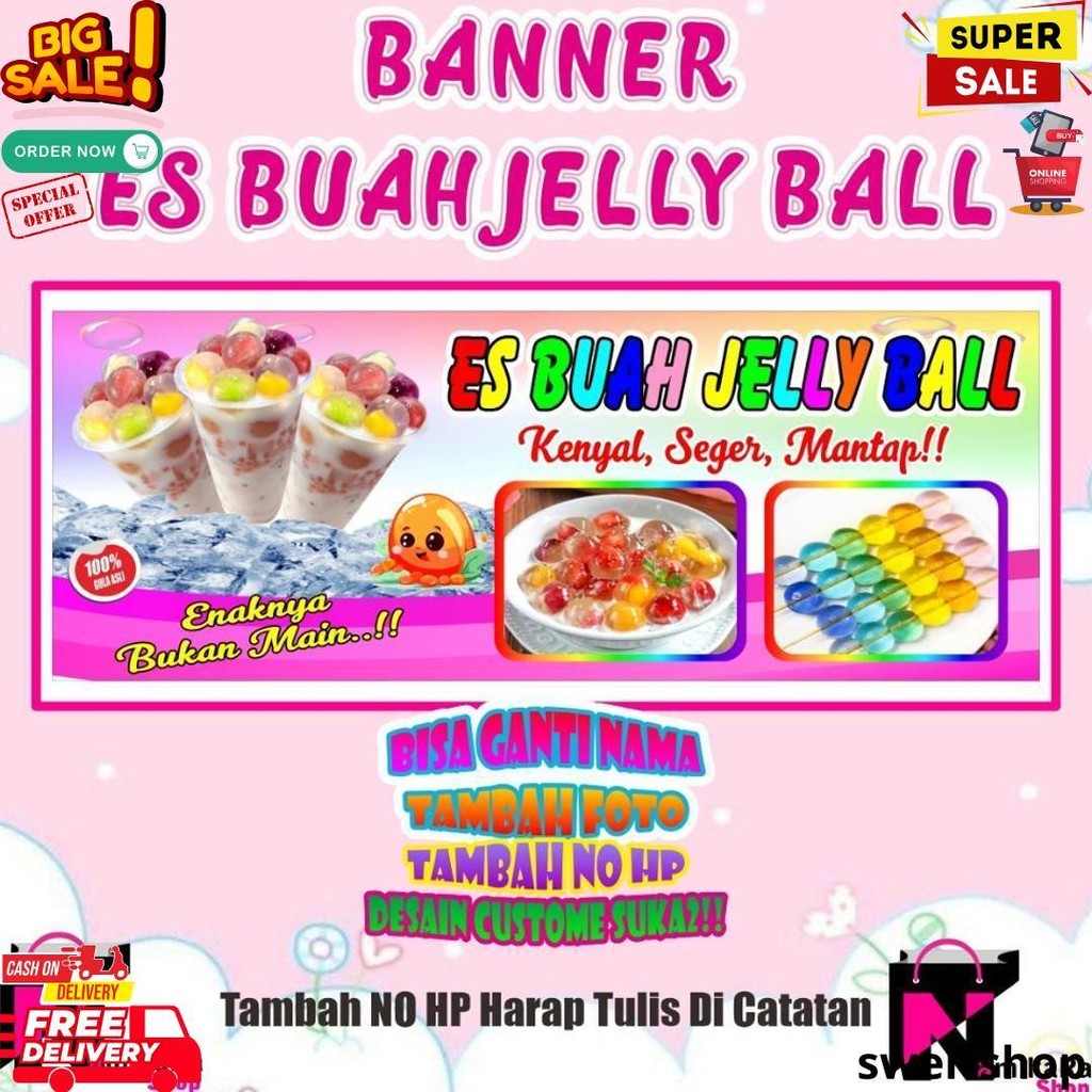 Jual Spanduk Backdrop Jelly Ball / Banner Es Buah Jelly Ball / Spanduk ...