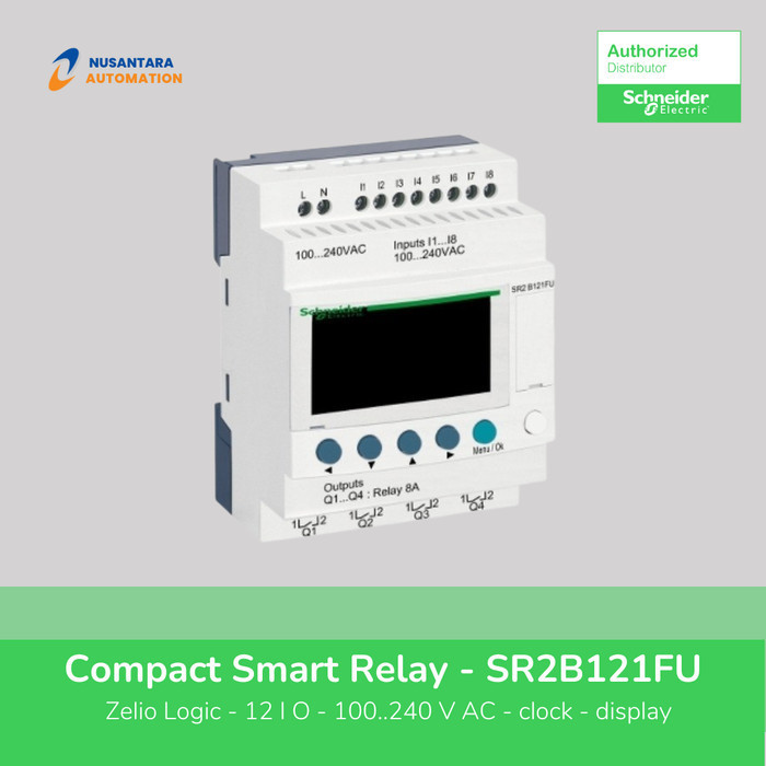 Jual Schneider Smart Relay Zelio Logic 12 I/O REL. 100-240VAC DISPL & CLK - SR2B121FU | Shopee ...