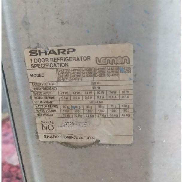 Jual RAK KULKAS SHARP 1 PINTU TIPE LEMON (LOVES) PINTU FREEZER CHILLER ...