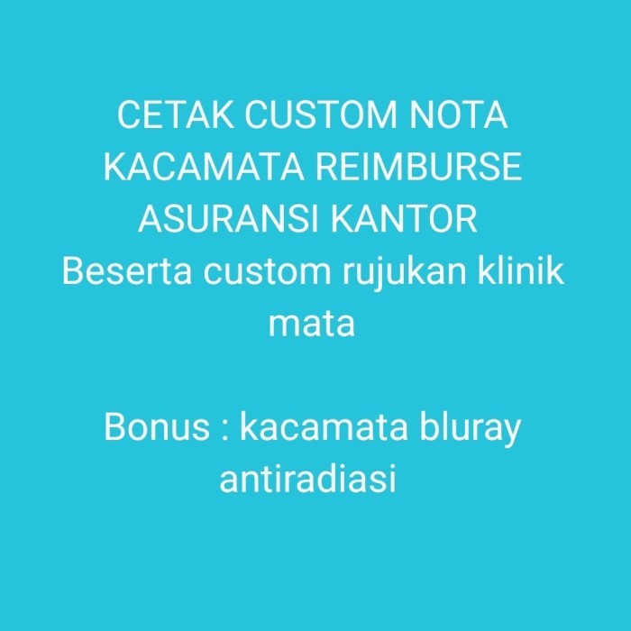 Jual Ready NOTA KWITANSI CETAK KACAMATA REIMBURSE ASURANSI | Shopee ...