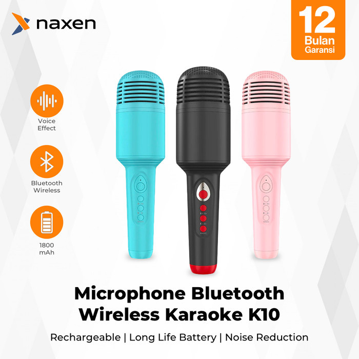 Jual MICROPHONE BLUETOOTH WIRELESS KARAOKE NAXEN K10 MIC MIKROFON SMULE ...