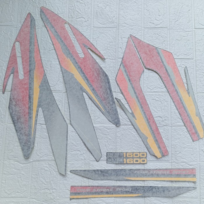 Jual TERBARU Striping lis body Honda GL pro neotech 1997 merah kuning ...