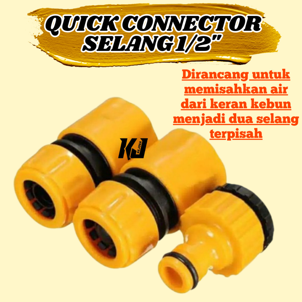 Jual 3pcs Quick Connect Selang 1/2 Inch Konektor Kran Adaptor Kran Pipa ...