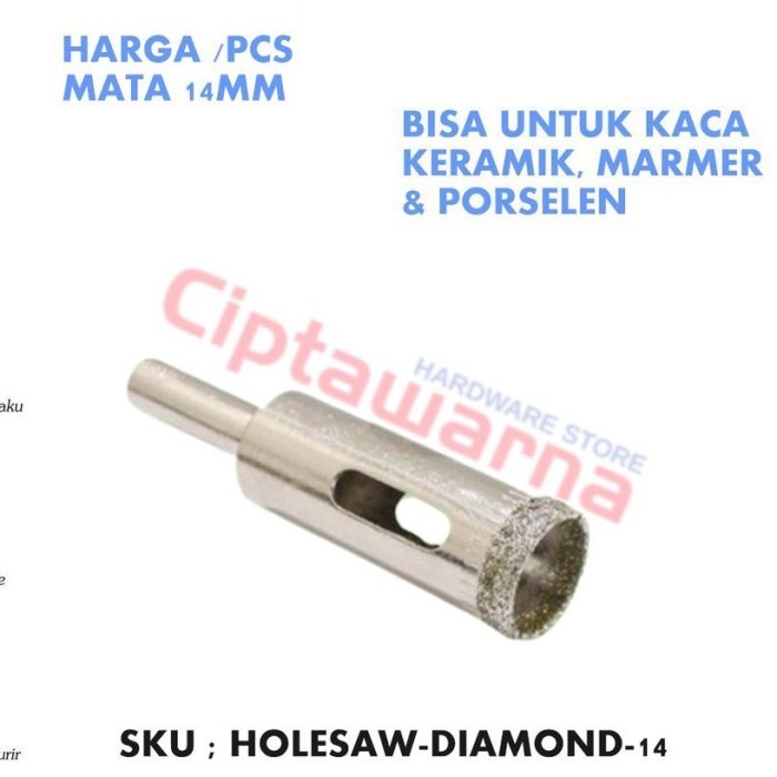Jual Produk Terbaik] Diamond Holesaw 14 MM Mata Bor Kaca Marmer Granit ...