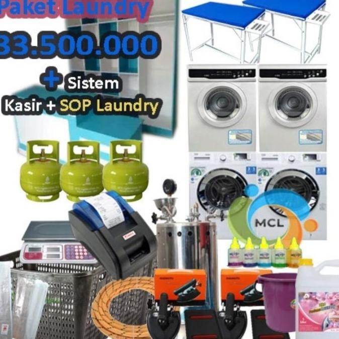 Jual Paket Usaha Laundry Kiloan 2 Pasang Mesin Cuci Dan Mesin Pengering Konversi Gas Lpg Lengkap ...