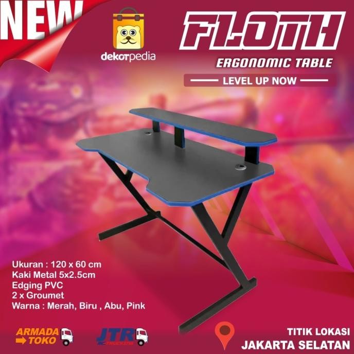 Jual Meja Gaming Meja Komputer Meja Kerja Floth FL120 | Shopee Indonesia