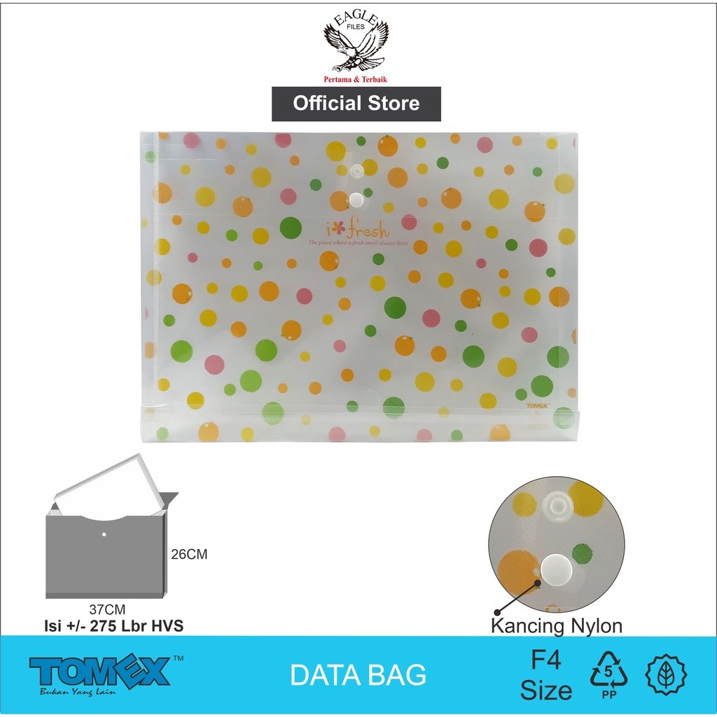 Jual TOMEX Map Plastik / Map Kancing / Map Kancing Plastik / Map ...