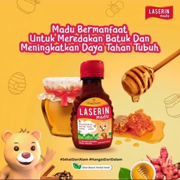 Jual PRODUK ORIGINAL! LASERIN MADU 100 ML SIRUP OBAT BATUK ANAK ...