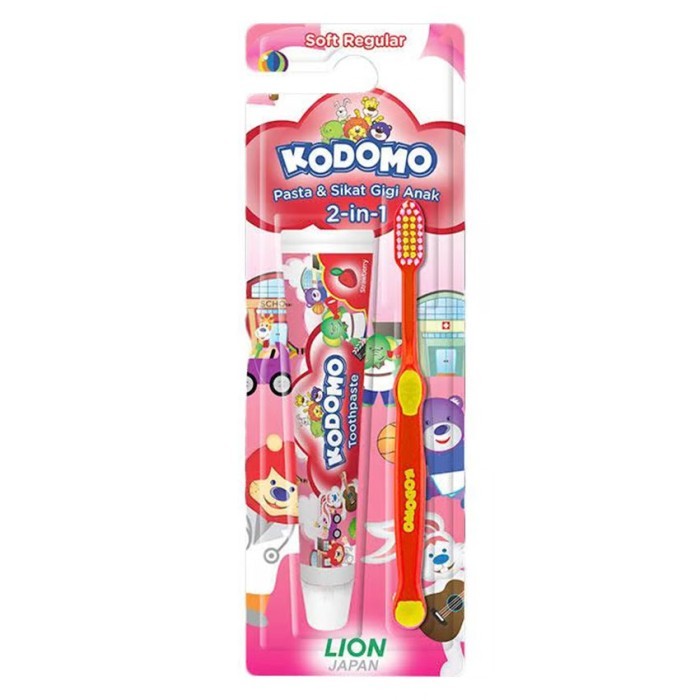 Jual Kodomo Regular 2in1 Toothpaste & Toothbrush Random Color - 1 Pcs | Shopee Indonesia