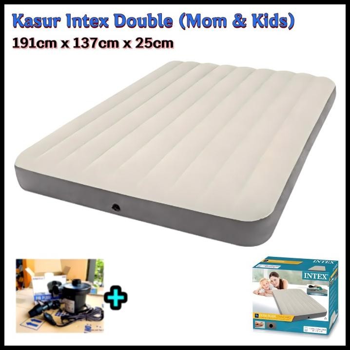 Jual Kasur Angin Intex Dura Beam Double Air Bed [191Cm X 137Cm X 25Cm] | Shopee Indonesia