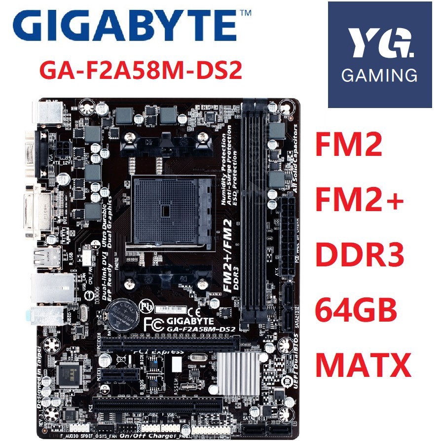 Jual GA-F2A58M-DS2 Soket Motherboard Desktop FM2 FM2 + DDR3 16GB MATX ...