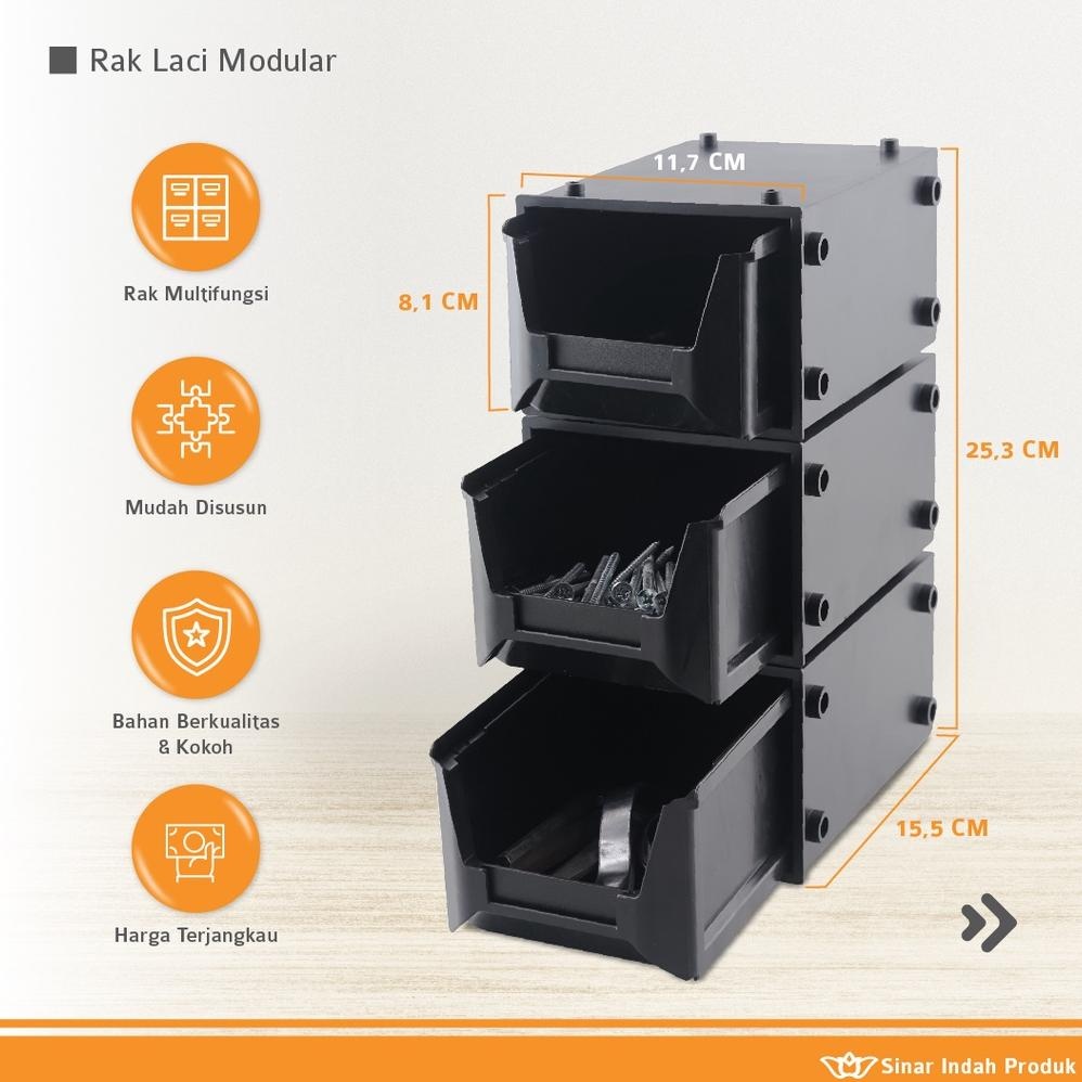 Jual PROMO Rak Laci Modular 1 dus isi 3pcs (Rako Modular) Rak Susun Plastik laci sparepart ...