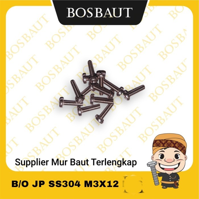 Jual BAUT BESI OBENG PLUS PENTUL SS304 - BAUT JP KEPALA OBENG STAINLESS STEEL - BULAT PAN HEAD ...