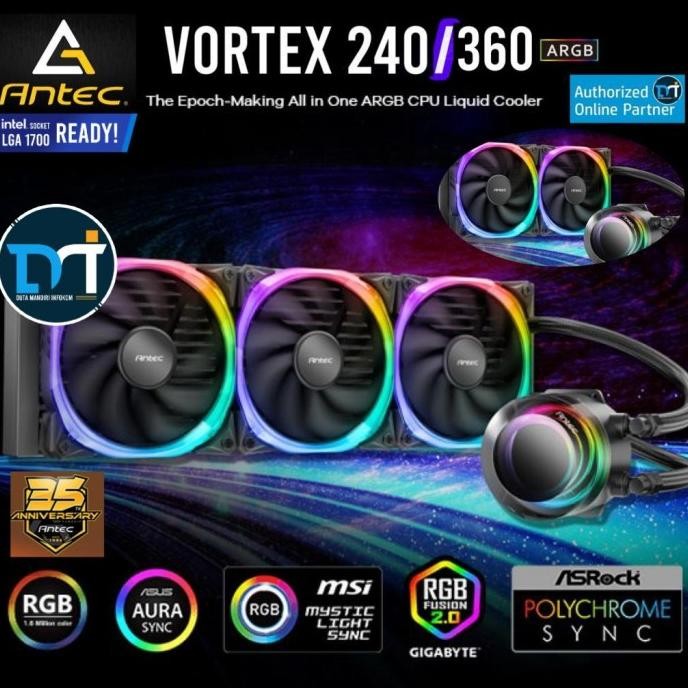 Jual Antec Vortex 240 I 360 Argb - Aio Liquid Cpu Cooler Baru ...