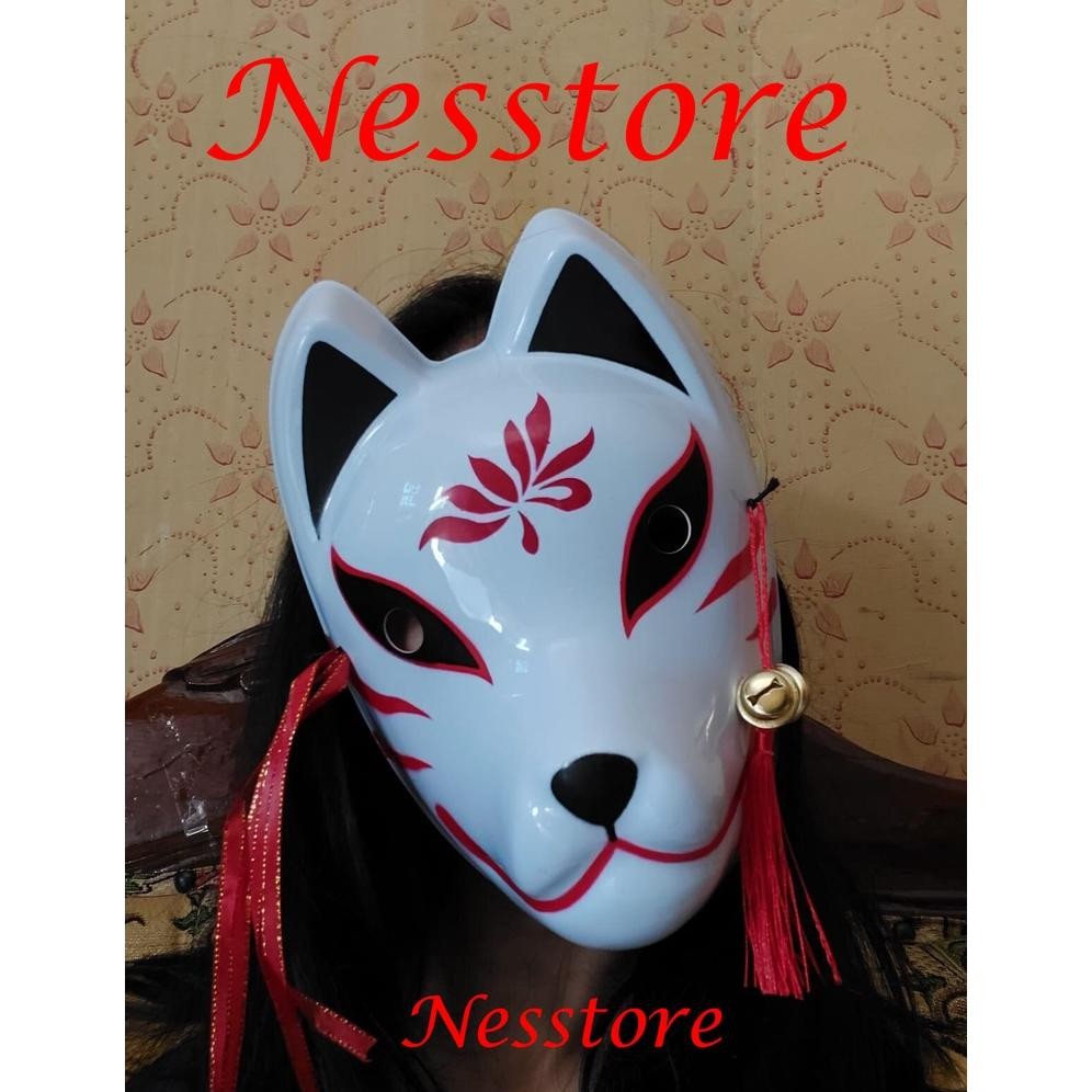 Jual JHK Topeng Kitsune Fox Rubah Mask Topeng Cosplay Anime Jepang Anbu ...