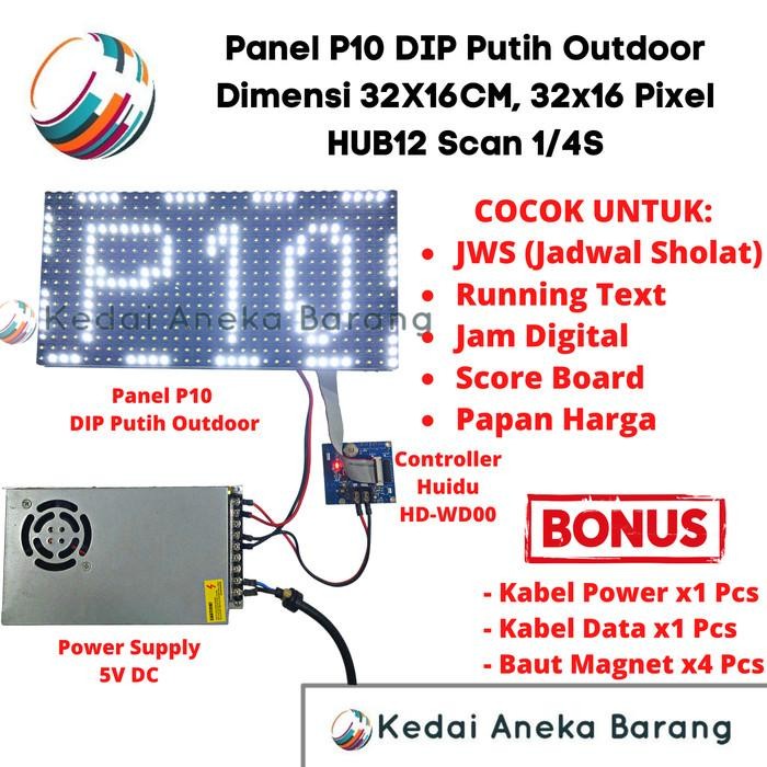 Jual Panel Module Modul LED P10 Running Text DIP White Putih Outdoor ...