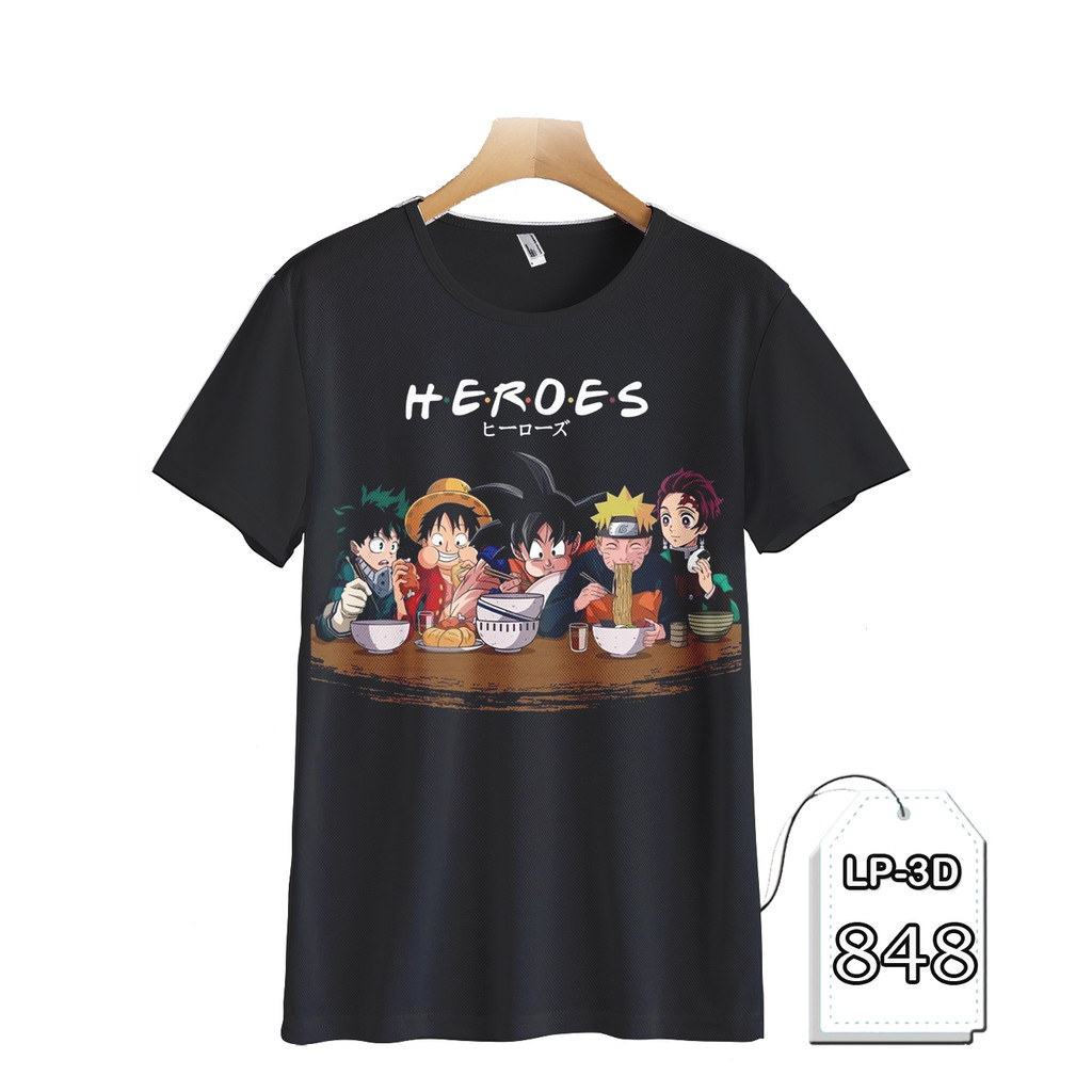 Jual Baju Anime Heroes Naruto Luffy Goku Baju Anak dan Dewasa 3D Anime ...