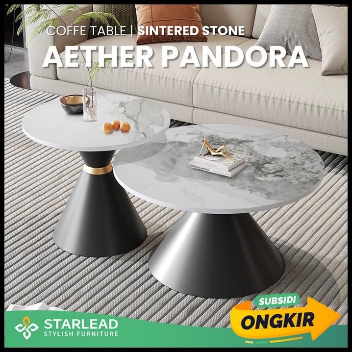 Jual Starlead Meja Tamu Sintered Stone Aether Pandora Side Coffee Table | Shopee Indonesia