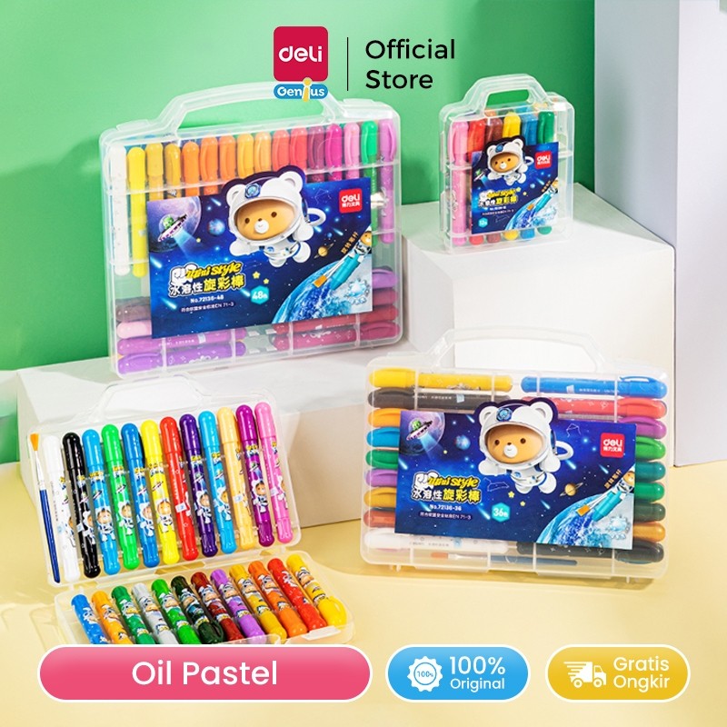 Jual Deli Krayon 12/24/36/48 / Oil Pastel / Crayon Anti Kotor Free Kuas ...
