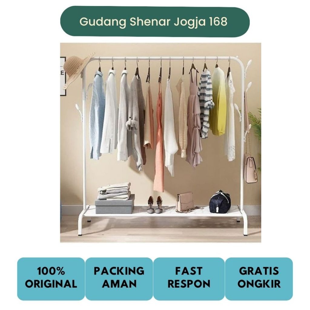 Jual Big Stand Hanger Gantungan Baju Besi Kuat Kokoh Rak Baju Gawang ...