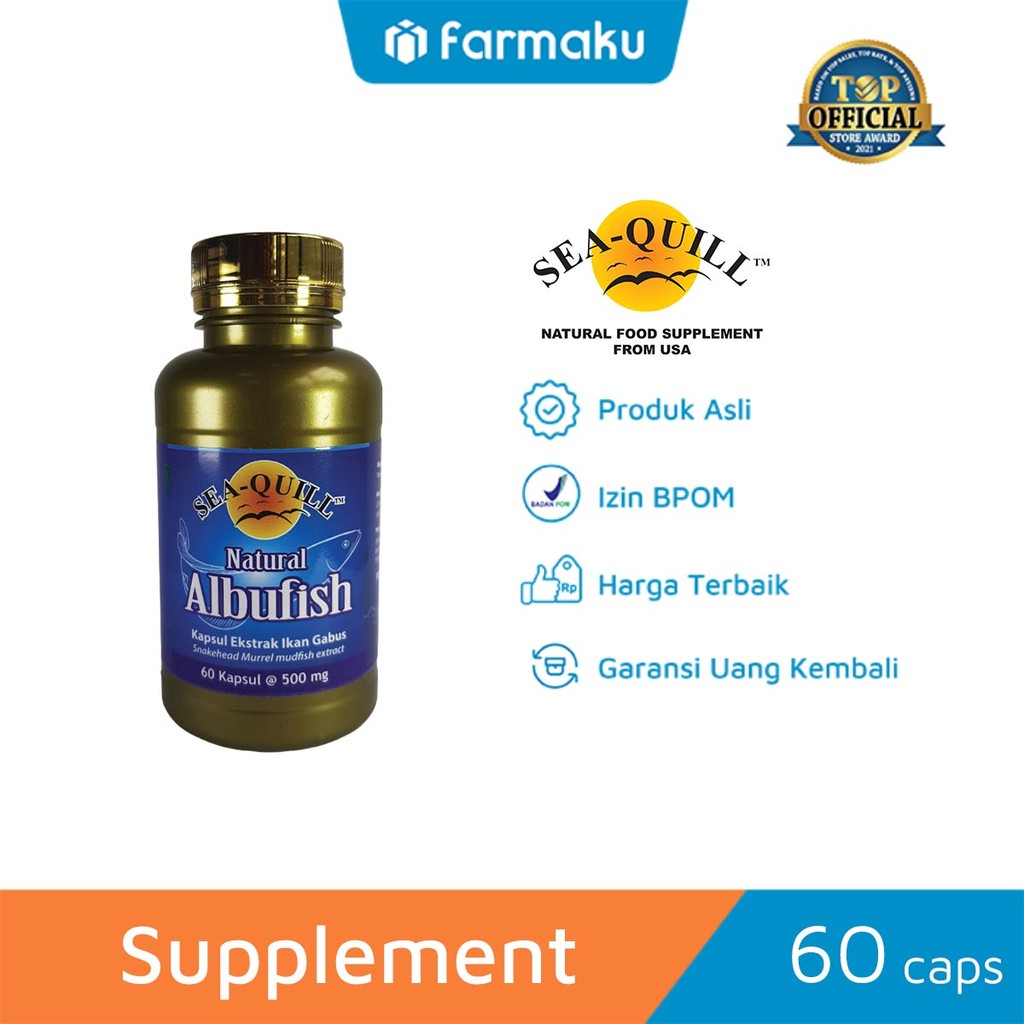 Jual Sea Quill Natural Albufish Isi 60 Kapsul - Suplemen Protein ...