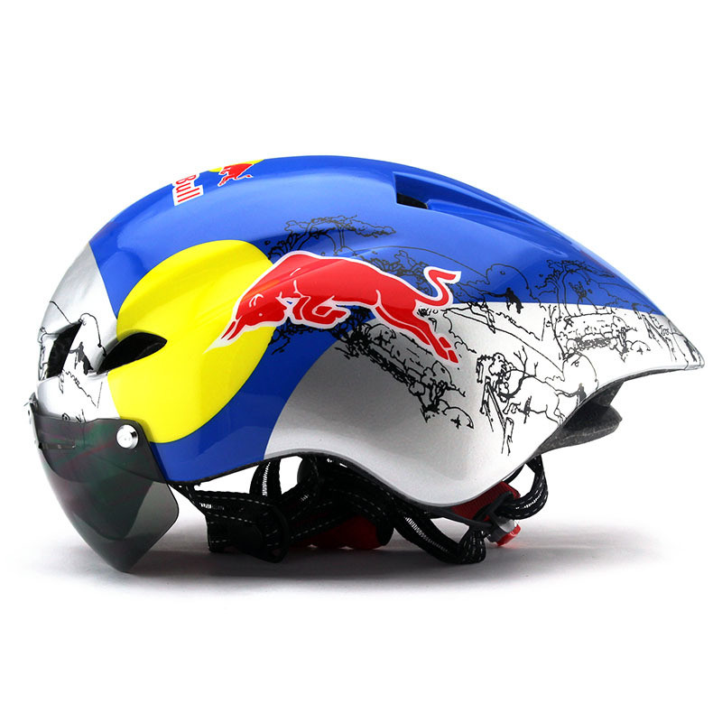 Jual Helm Sepeda Red Bull Aero dengan Kacamata Helm Sepeda Balap Time ...