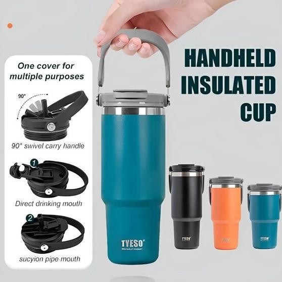 Jual Tyeso Tumbler Handle 2In1 Stainless Steel Original Mug Coffee ...