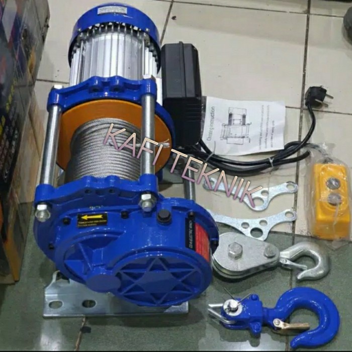 Jual READY WINCH wire rope hoist electric 1200kg sling 30 crane katrol ...