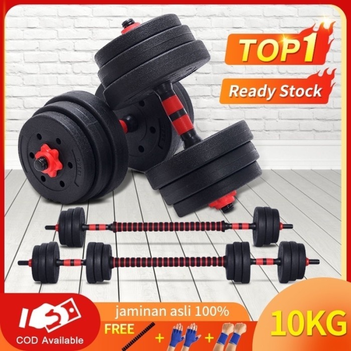 Jual SPOT BARANG DUMBBELL SET PERALATAN FITNESS BARBEL SET 10 KG DENGAN | Shopee Indonesia