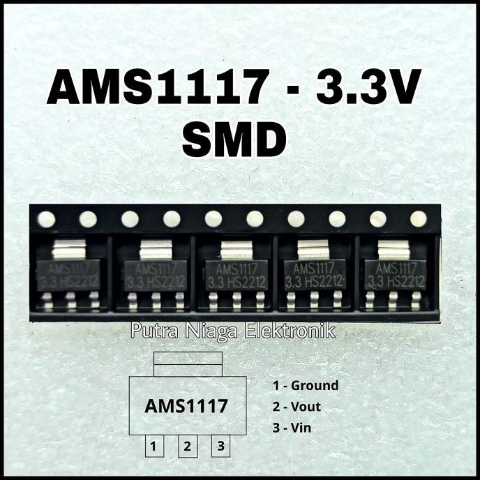 Jual AMS1117 3.3 SMD 1A 3,3V Regulator AMS1117-3.3 AMS 1117 - 3.3V putr4n Diminati Banget ...