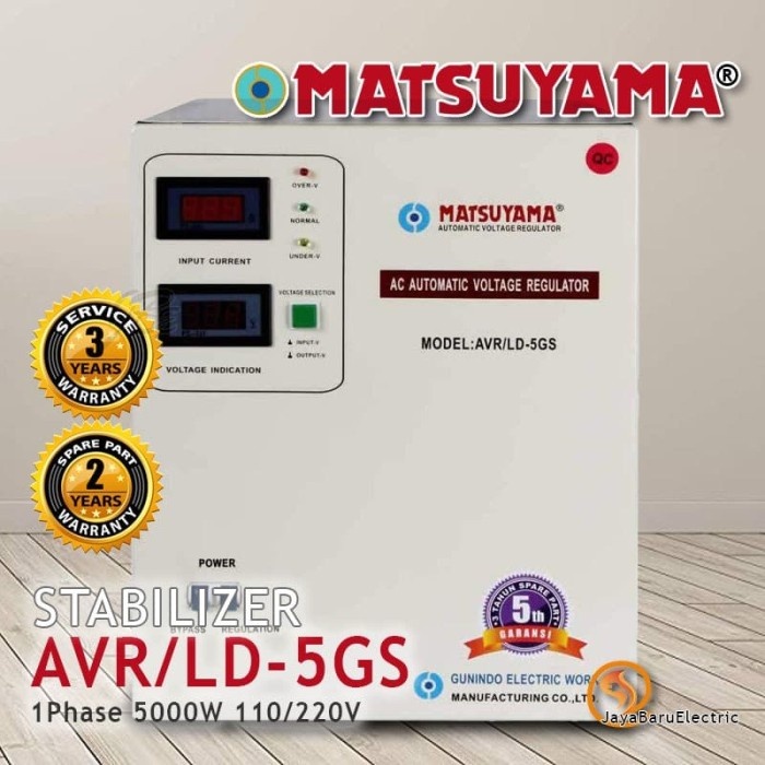 Jual STABILIZER STAVOL AVR MATSUYAMA STAVOLT 5000 WATT 5KVA AVR/LD-5GS ...