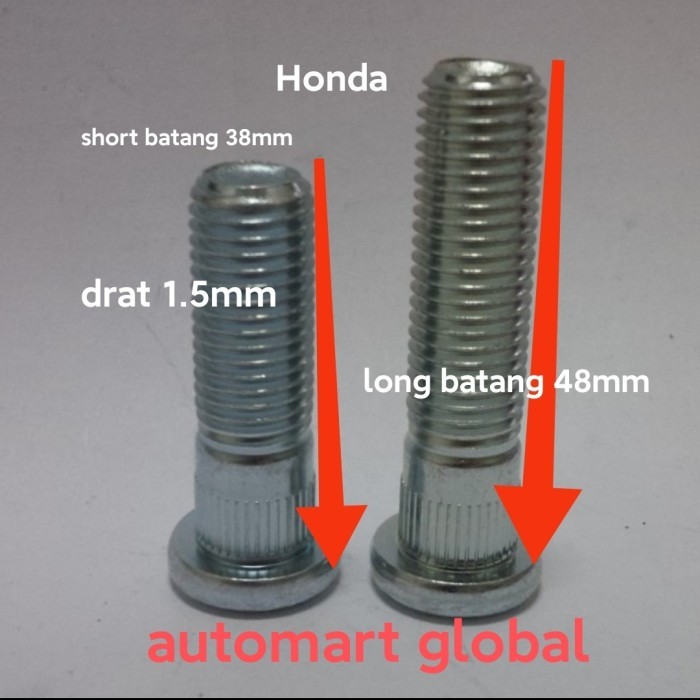 Jual Baut Roda Honda Jazz City Crv Brio Accord Civic Freed 38Mm Asli ...