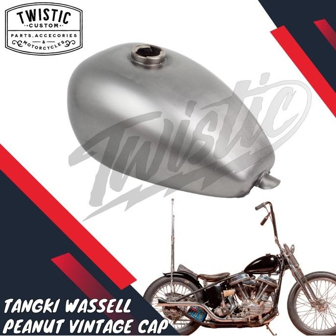 Jual Jual! Tangki Wassell Peanut Mid Tunnel Motor Harley Vintage Cap 2. ...