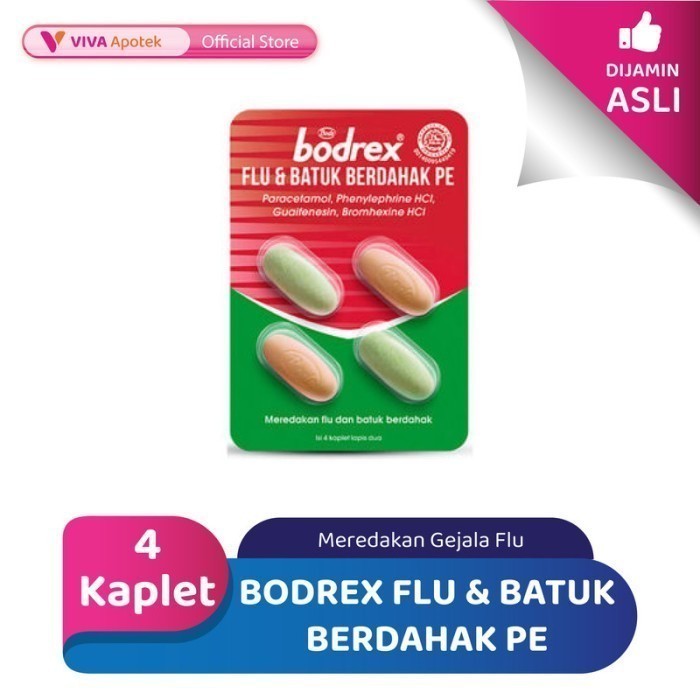 Jual Bodrex Flu & Batuk Berdahak PE (4 Kaplet) | Shopee Indonesia