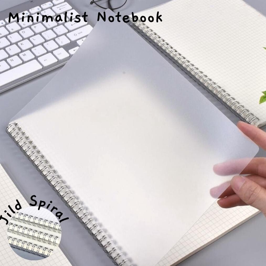 Jual A6 A5 B5 A4 Grid/Line/Blank Spiral Notebook Transparant 80 Lembar ...
