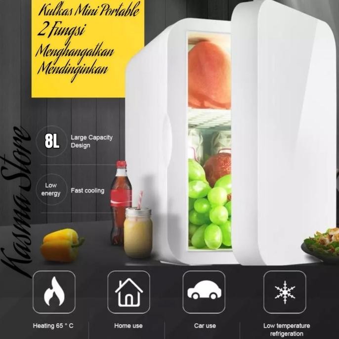 Jual Kulkas Mini Portable Home Mobil Use Cooler Warmer Refrigerator 8L ...