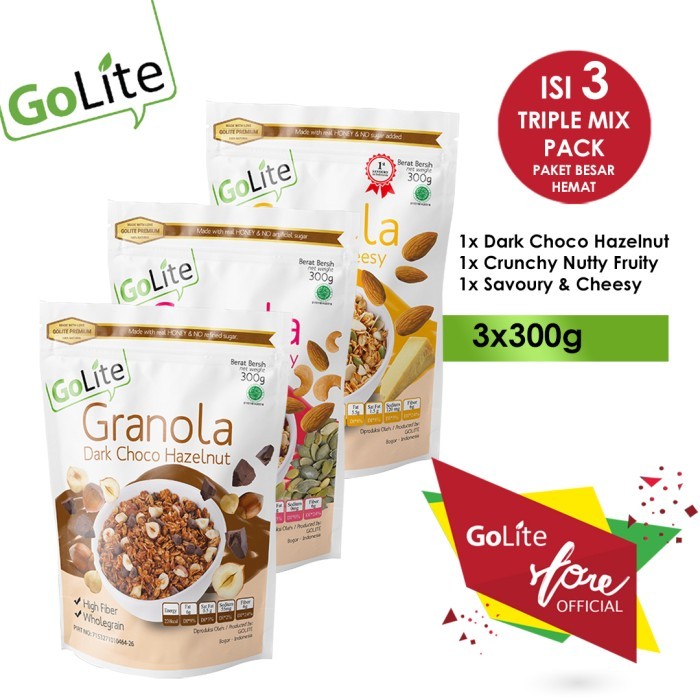 Jual Granola Golite Triple Mix Pack (300Gr) | Shopee Indonesia
