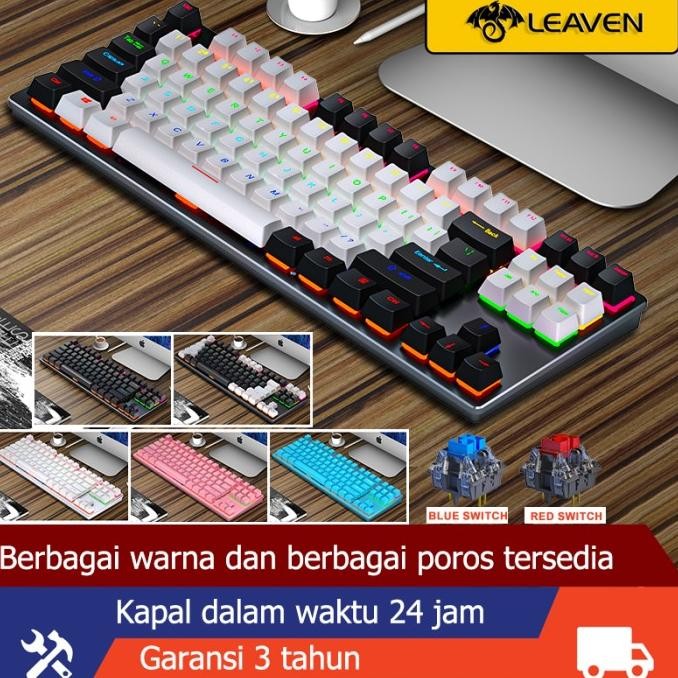 Jual LEAVEN K550 keyboard mechanical gaming hotswap tkl RGB USB | Shopee Indonesia
