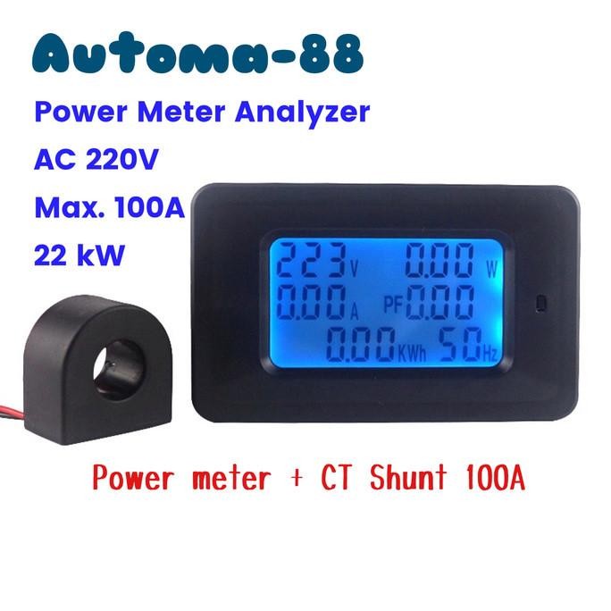 Jual AC 220V 20A 100A DIGITAL WATT KWH VOLT COSPI POWER FACTOR AMPERE ...