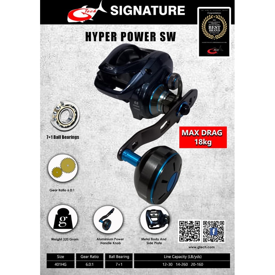 Jual REEL OH / OVERHEAD GTECH HYPER POWER SW 401HG (LEFT HANDLE ...